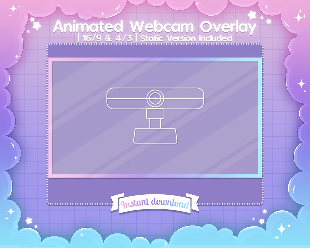 Animated Pastel Webcam Overlay 16/9 & 4/3 - Twitch - Youtube - Border ...