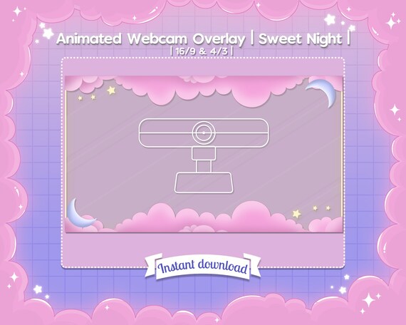 Animated Webcam Overlay sweet Night 16/9 & 4/3 - Etsy