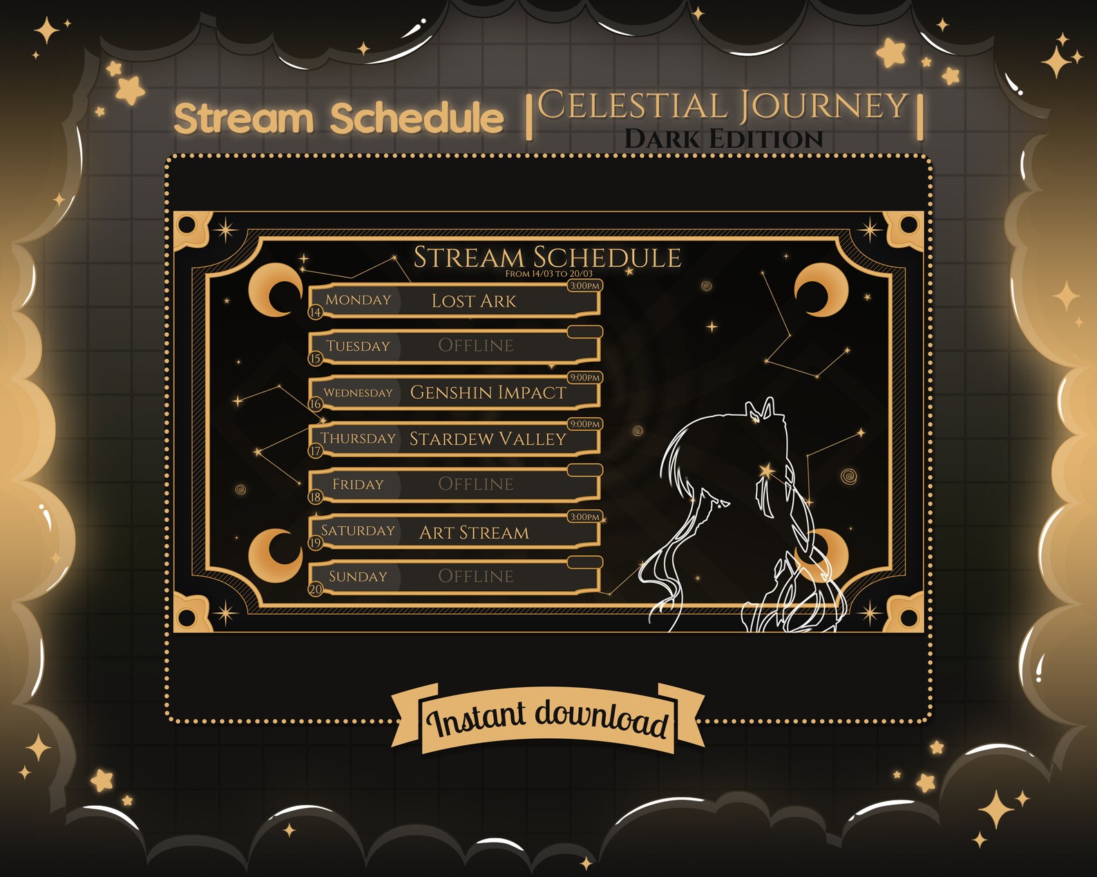 Stream Schedule celestial Journey Dark Edition - Etsy
