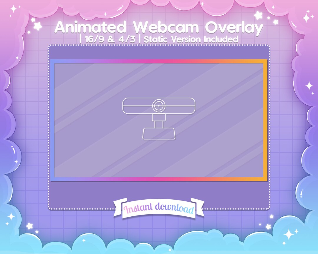 Animated Sunset Webcam Overlay 16/9 & 4/3 - Twitch - Youtube - Border ...