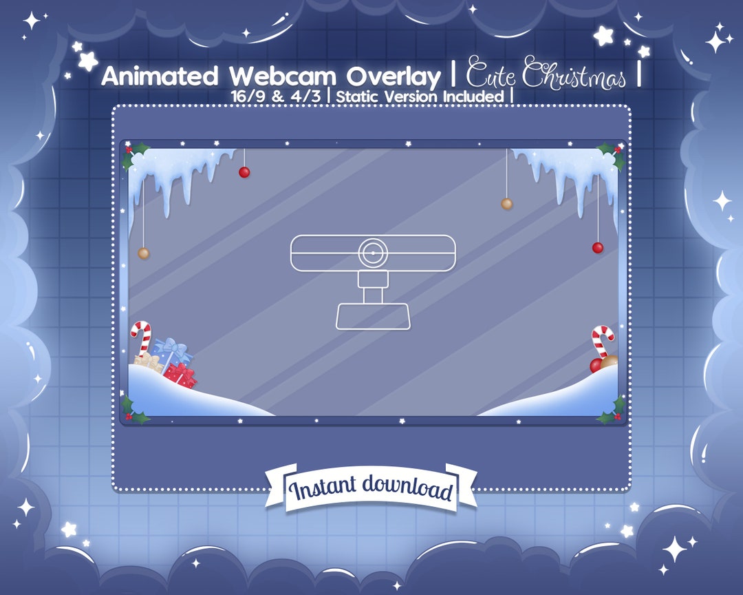 Animated Webcam Overlay "cute Christmas" - Twitch - Winter - Snow ...
