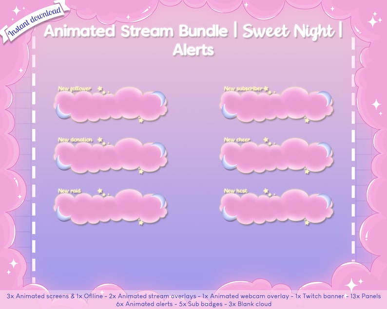 Animated sweet Night Complete Stream Bundle - Etsy