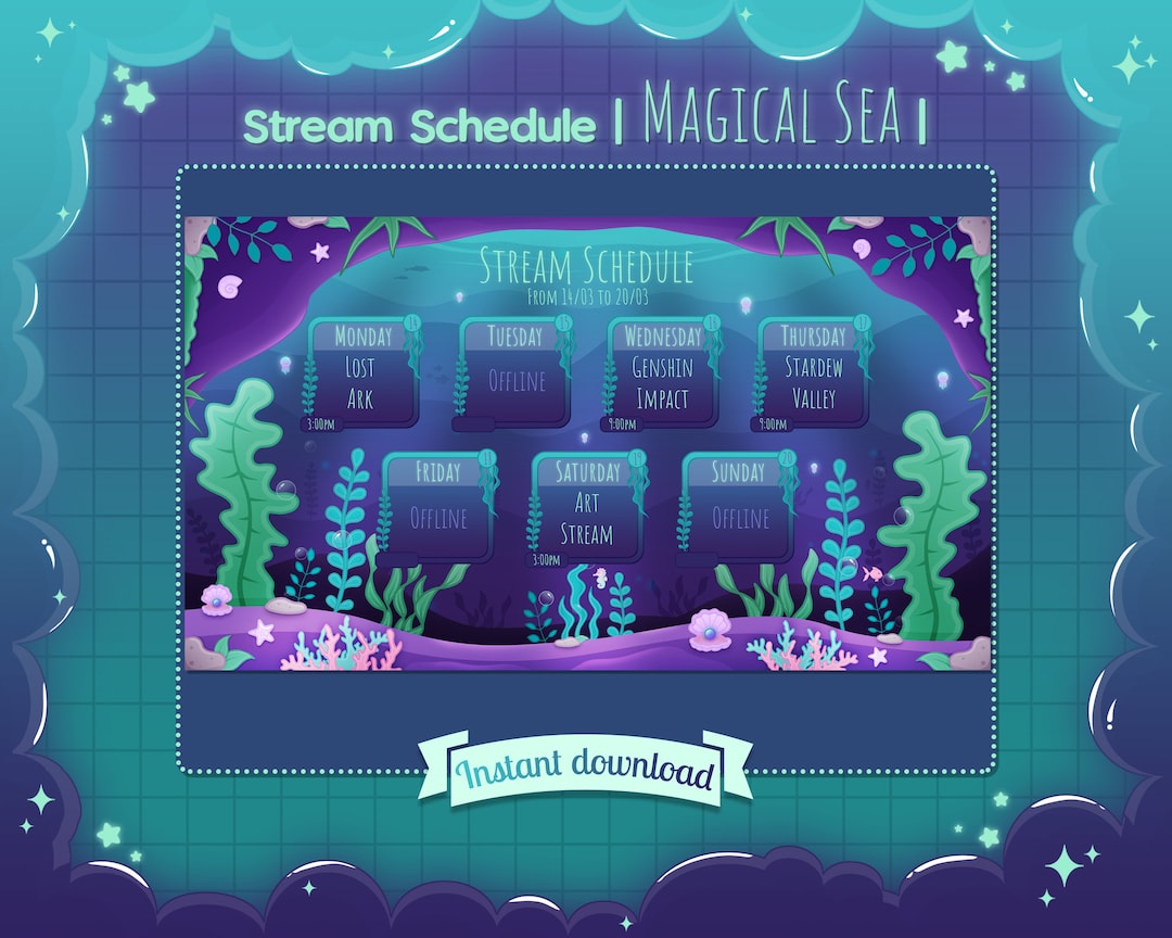 Stream Schedule "magical Sea" - Twitch - Twitter - Custom & DIY ...