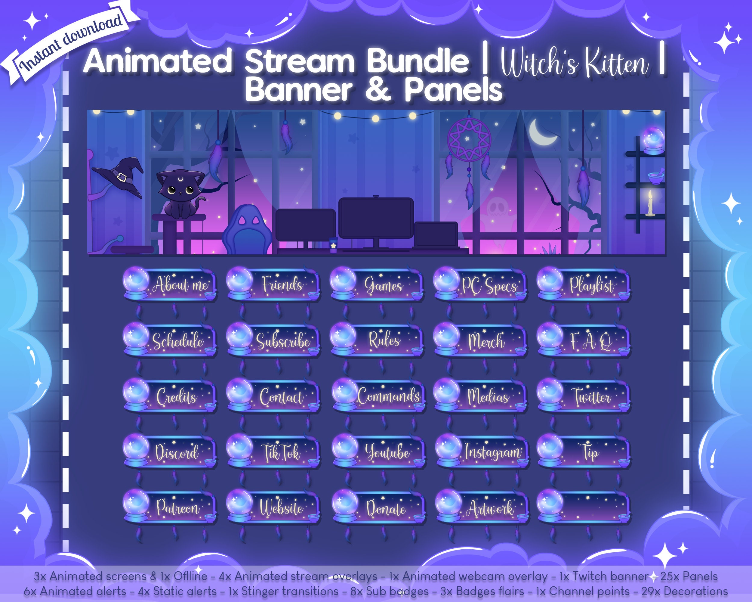 Digital Drawing & Illustration Art & Collectibles Cute Ghost Kitty Animated Screens Cat Twitch ...