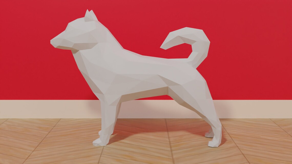 Chien Husky DIY Papercraft Origami Low Poly PDF | Etsy