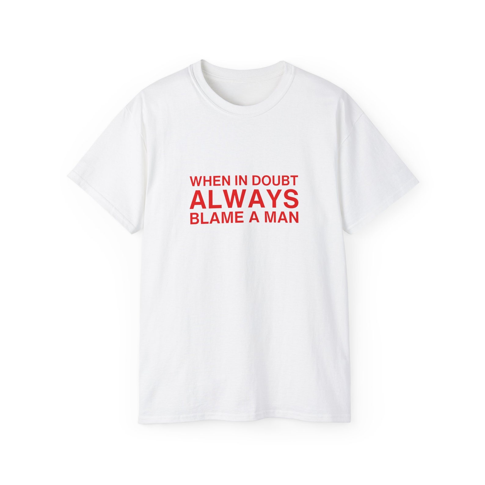 When in Doubt Always Blame A Man T-shirt Feminist Humor Shirt Sarcastic ...
