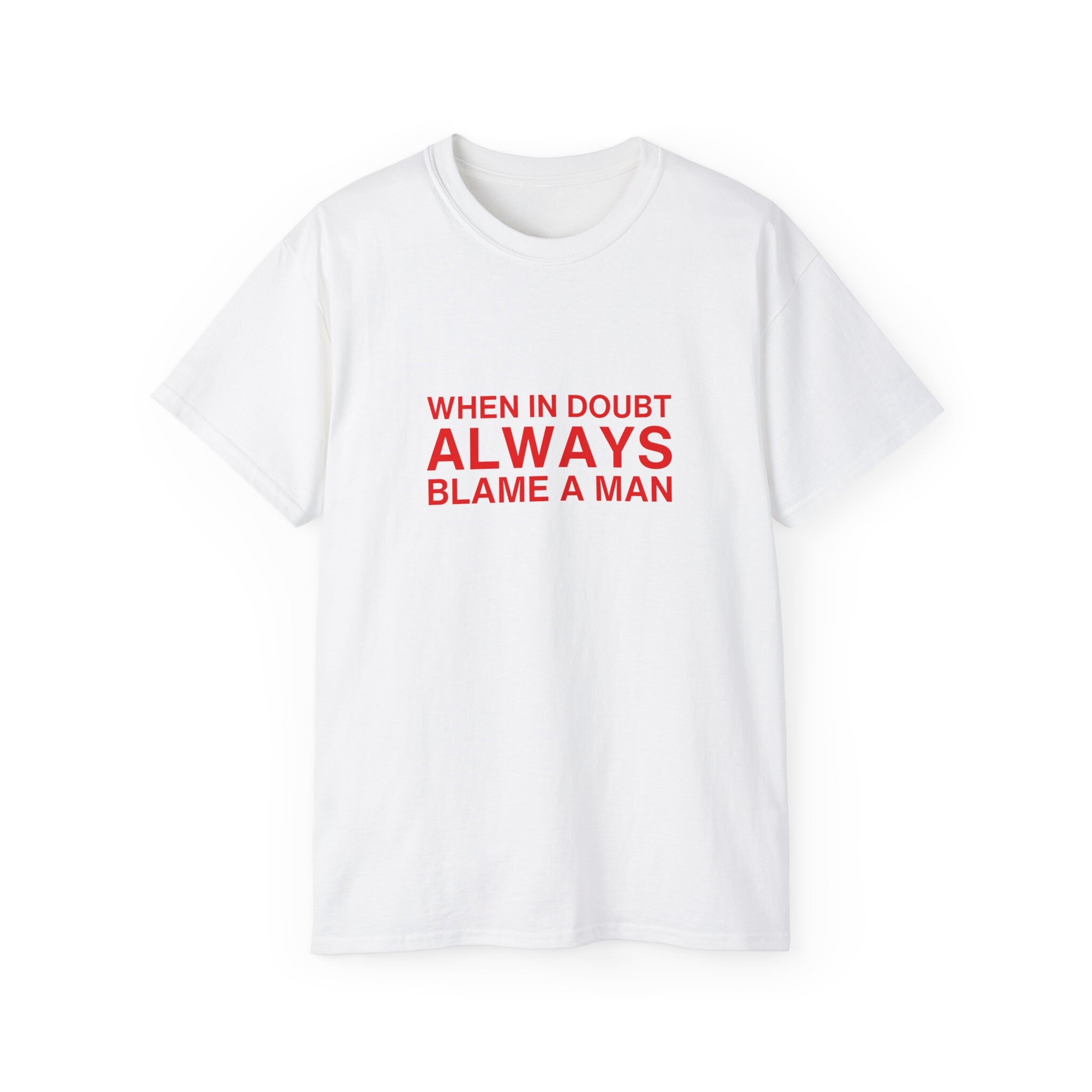 When in Doubt Always Blame A Man T-shirt Feminist Humor Shirt Sarcastic ...