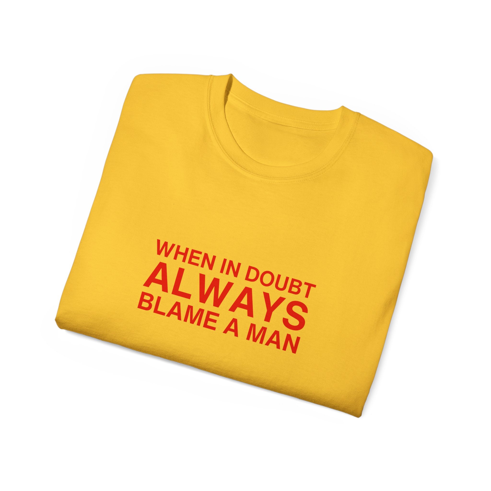 When in Doubt Always Blame A Man T-shirt Feminist Humor Shirt Sarcastic ...
