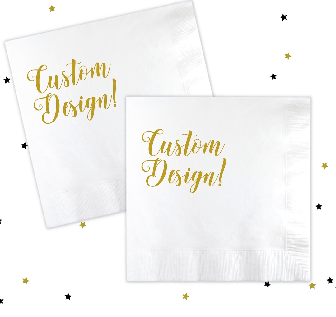 Birthday Napkins Personalized Cocktail Napkins Wedding - Etsy