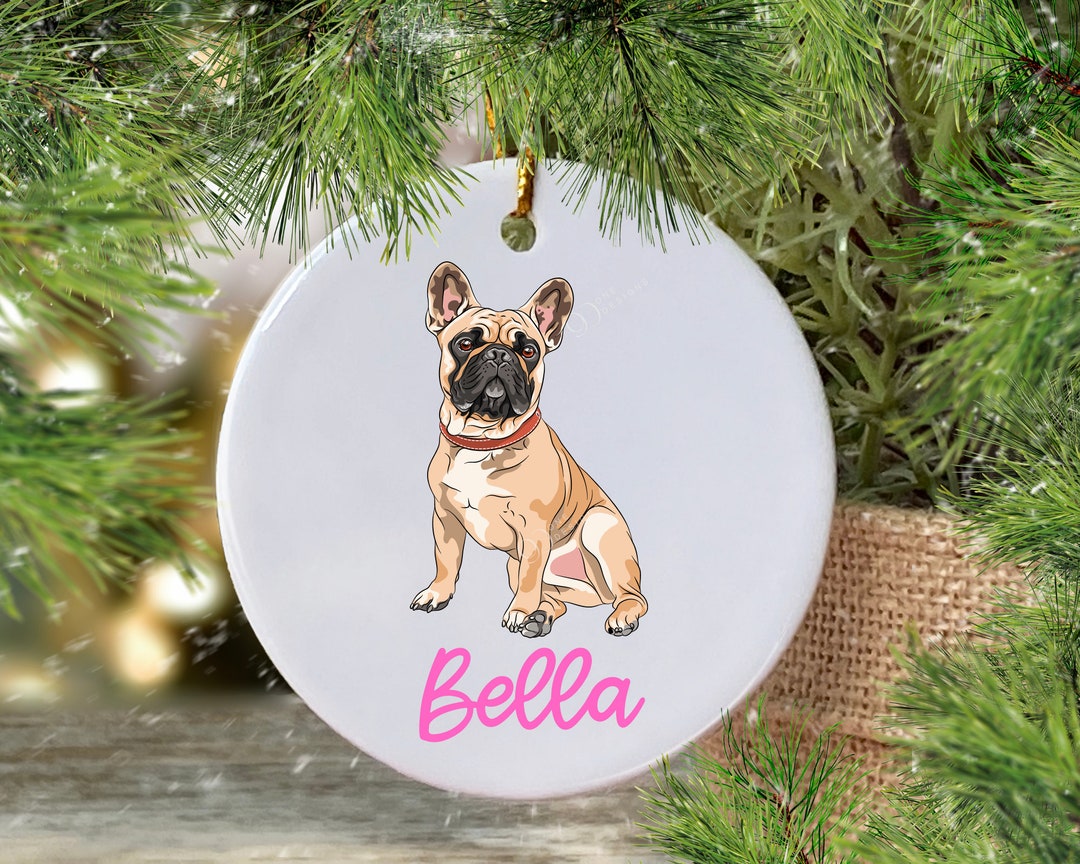 Frenchie Dog Christmas Ornament Personalized, Frenchie Holiday Ornament ...