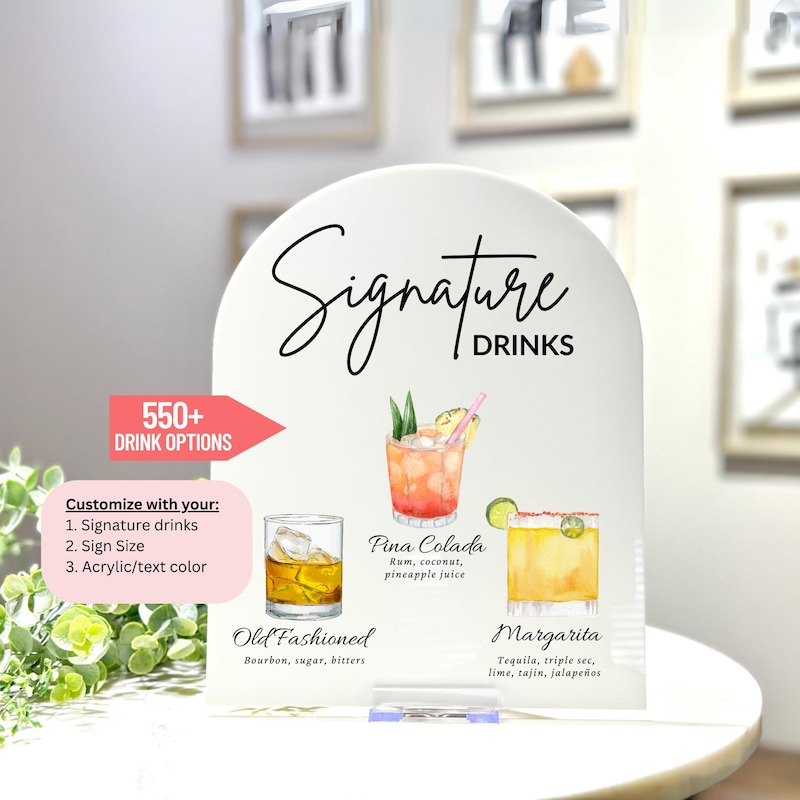 Signature Drink Sign - Etsy
