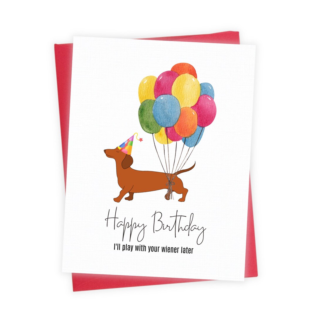 Birthday Card for Boyfriend, Wiener Dog Birthday Card, Dirty Birthday ...