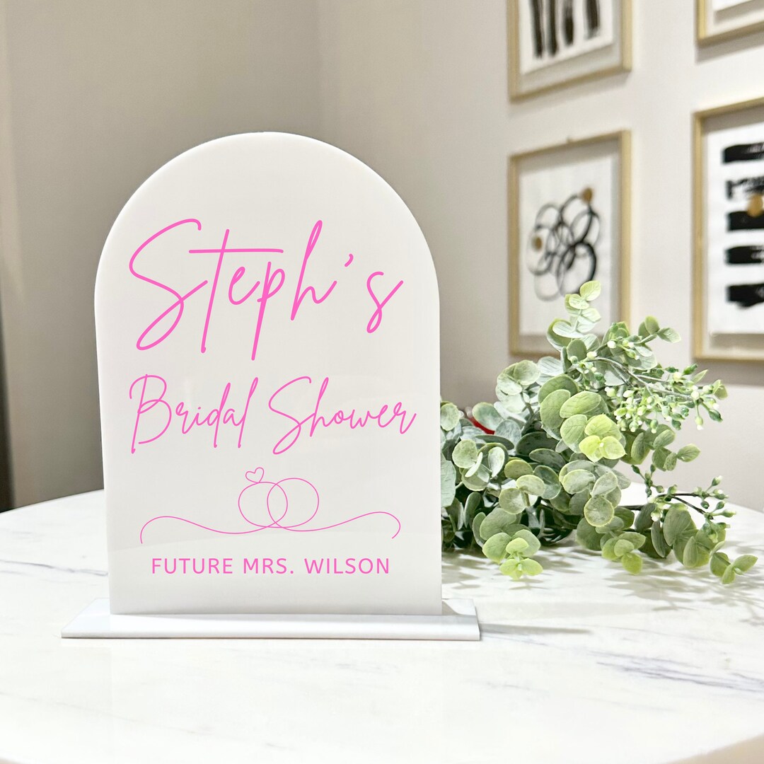Personalized Bridal Shower Tabletop Sign, Engagement Party Decor ...