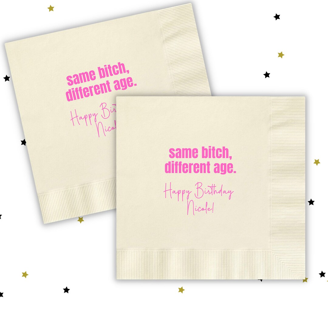 Custom Birthday Napkins, 30th Birthday Napkins, Foil Birthday Napkins ...