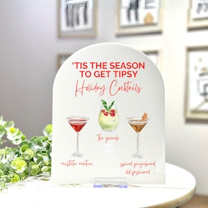 Custom Holiday Cocktail Bar Sign Personalized Acrylic Sign for ...