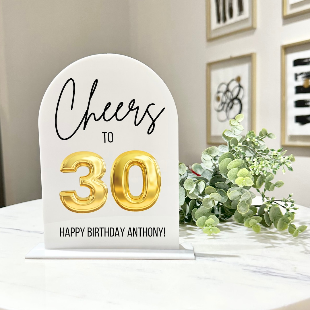 Custom Birthday Party Tabletop Sign, 30th Birthday, Milestone Birthday ...