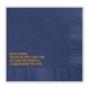 Party Napkins, Gold Foil, Tequila Party Beverage, Funny Cocktail ...