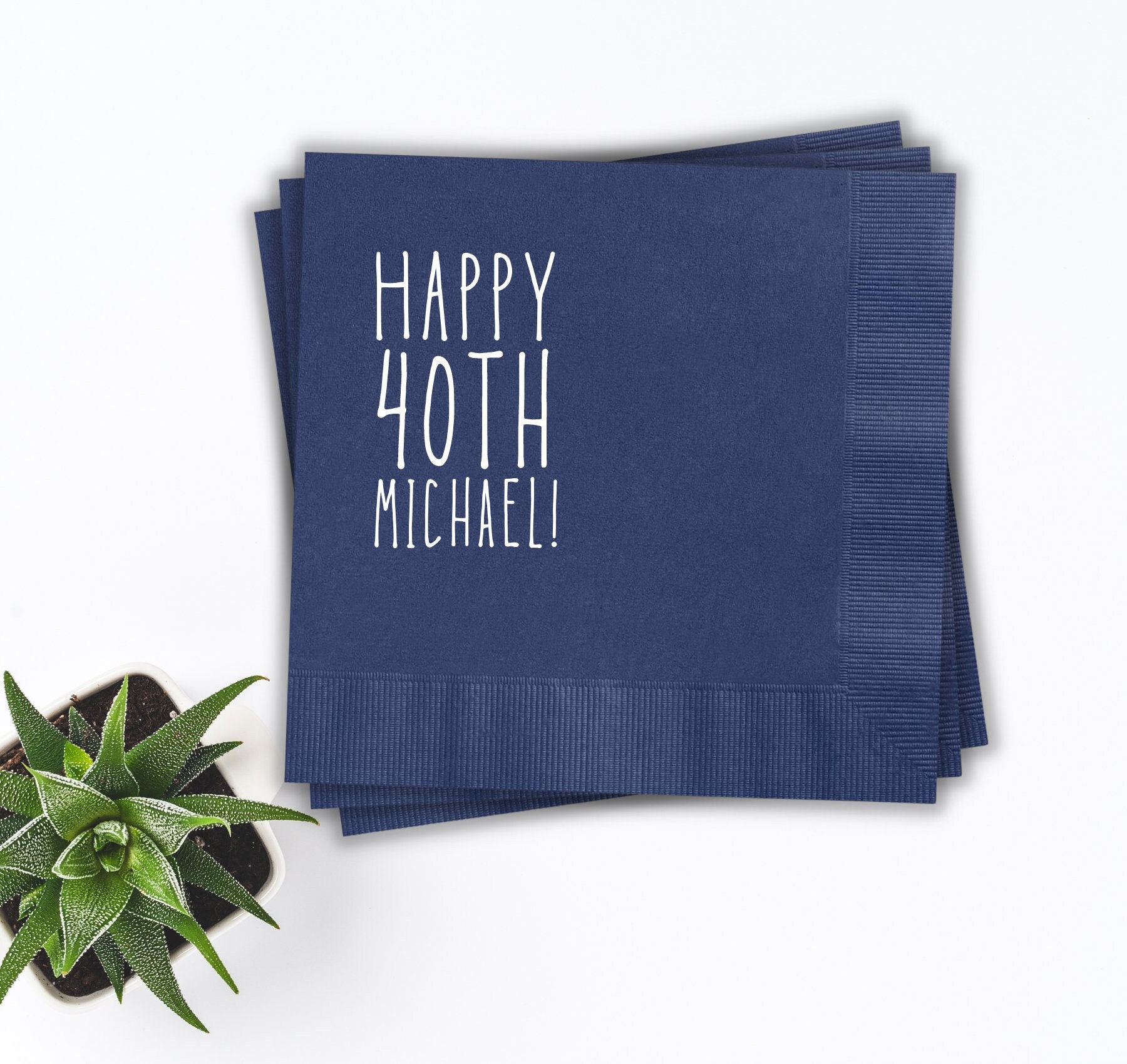 Happy Birthday Napkins Happy Party Napkins Foil Birthday - Etsy