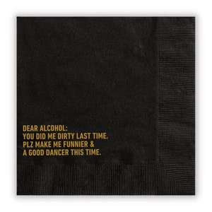 Party Napkins, Gold Foil, Tequila Party Beverage, Funny Cocktail ...