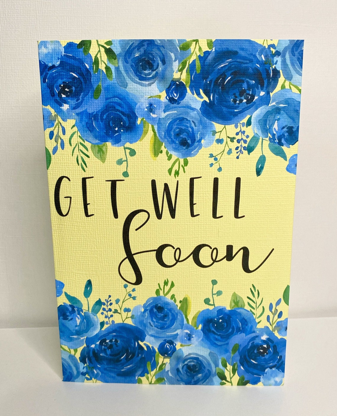 Blue Roses Get Well Soon Card Best Wishes Card Sympathy | Etsy
