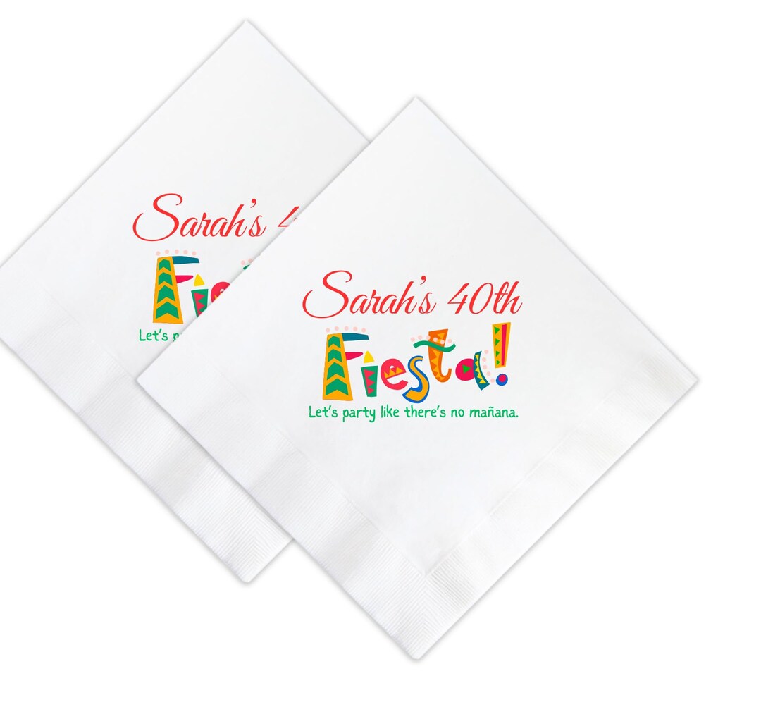 Custom Fiesta Napkins, Birthday Napkins, Margarita Napkins, Custom ...