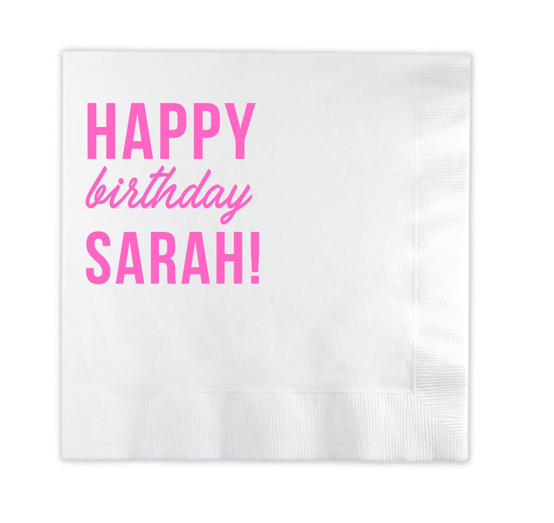 Happy Birthday Napkins, Happy Party Napkins, Foil Birthday Napkins ...