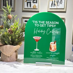 Custom Holiday Cocktail Bar Sign Personalized Acrylic Sign for ...