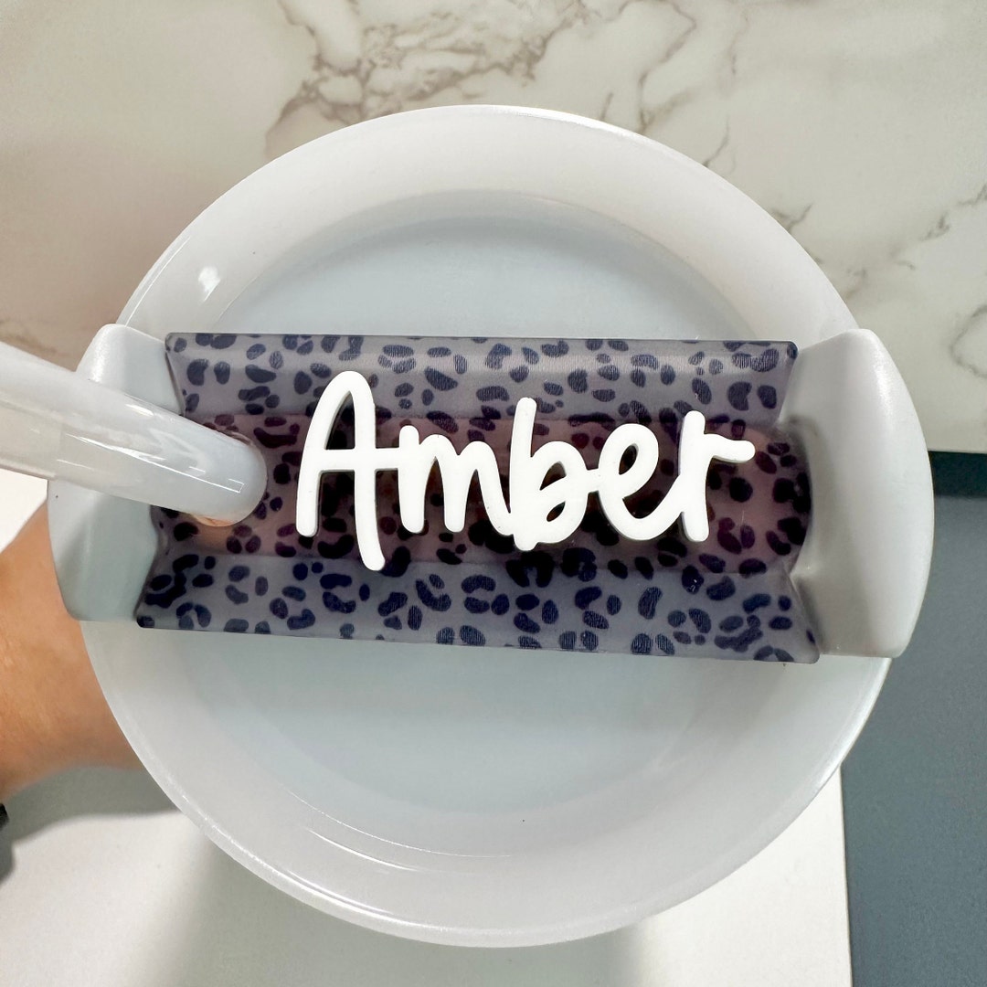 Personalized Acrylic Name Plate Topper, Custom Glitter Name Tag for Cup ...