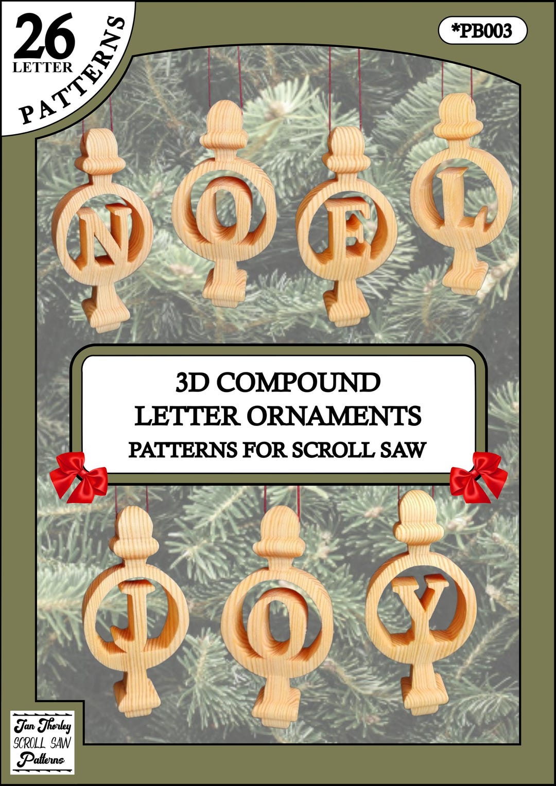 PB003 3D Letter Ornament Scroll Saw Patterns: Compound Cut Christmas ...
