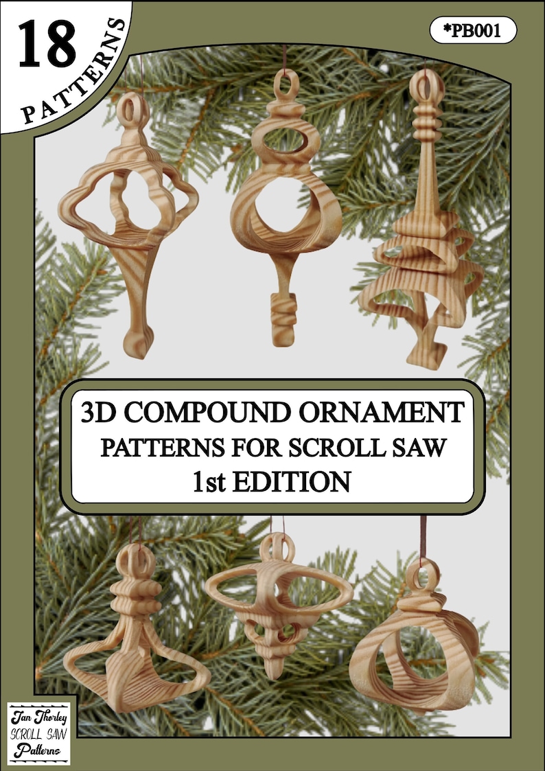 PB001 18 Compound Ornament Scroll Saw Patterns 1st Edition. Festive ...