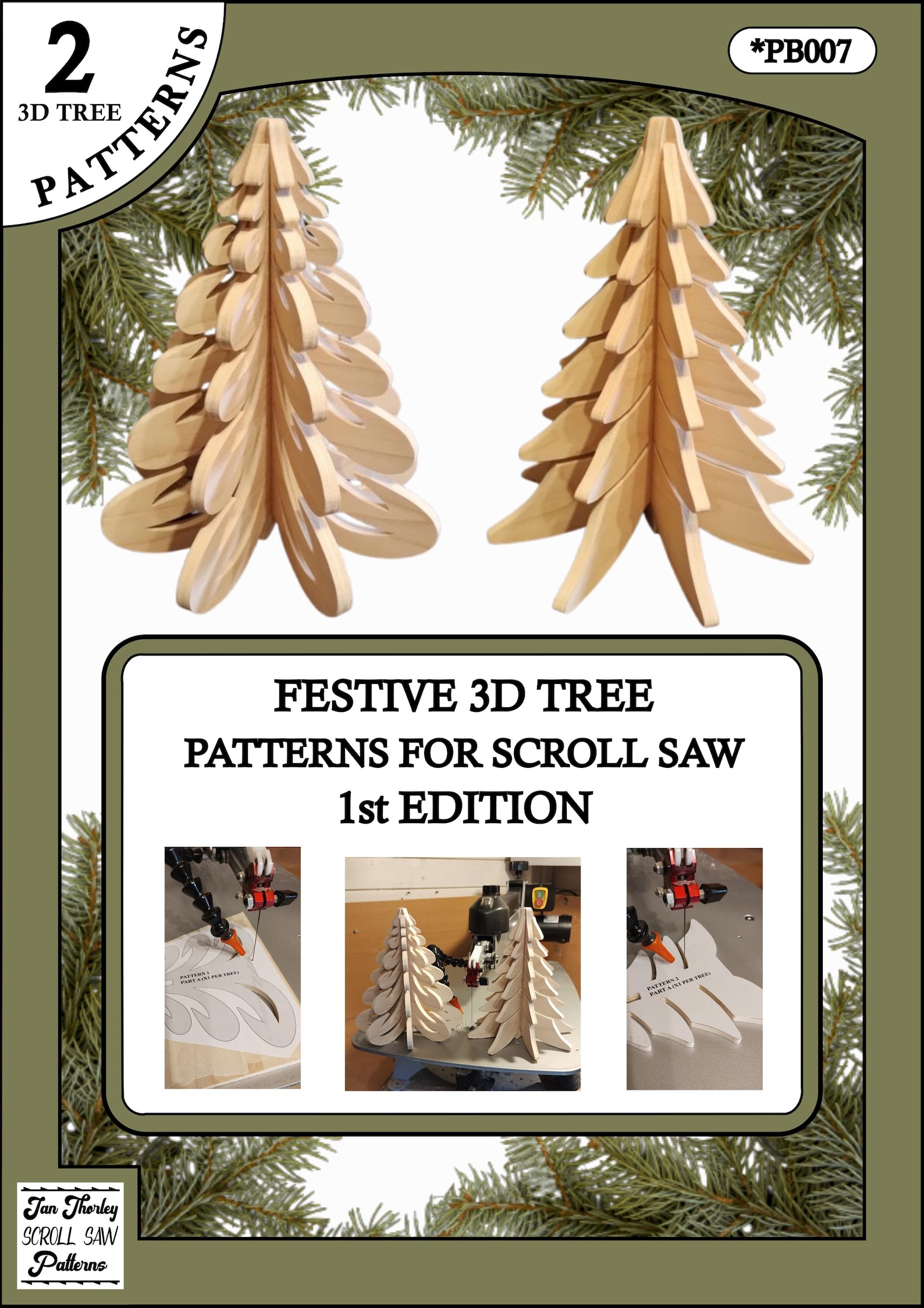 PB007 2x 3D Tree Scroll Saw Patterns: Festive Christmas Ornaments (1st ...