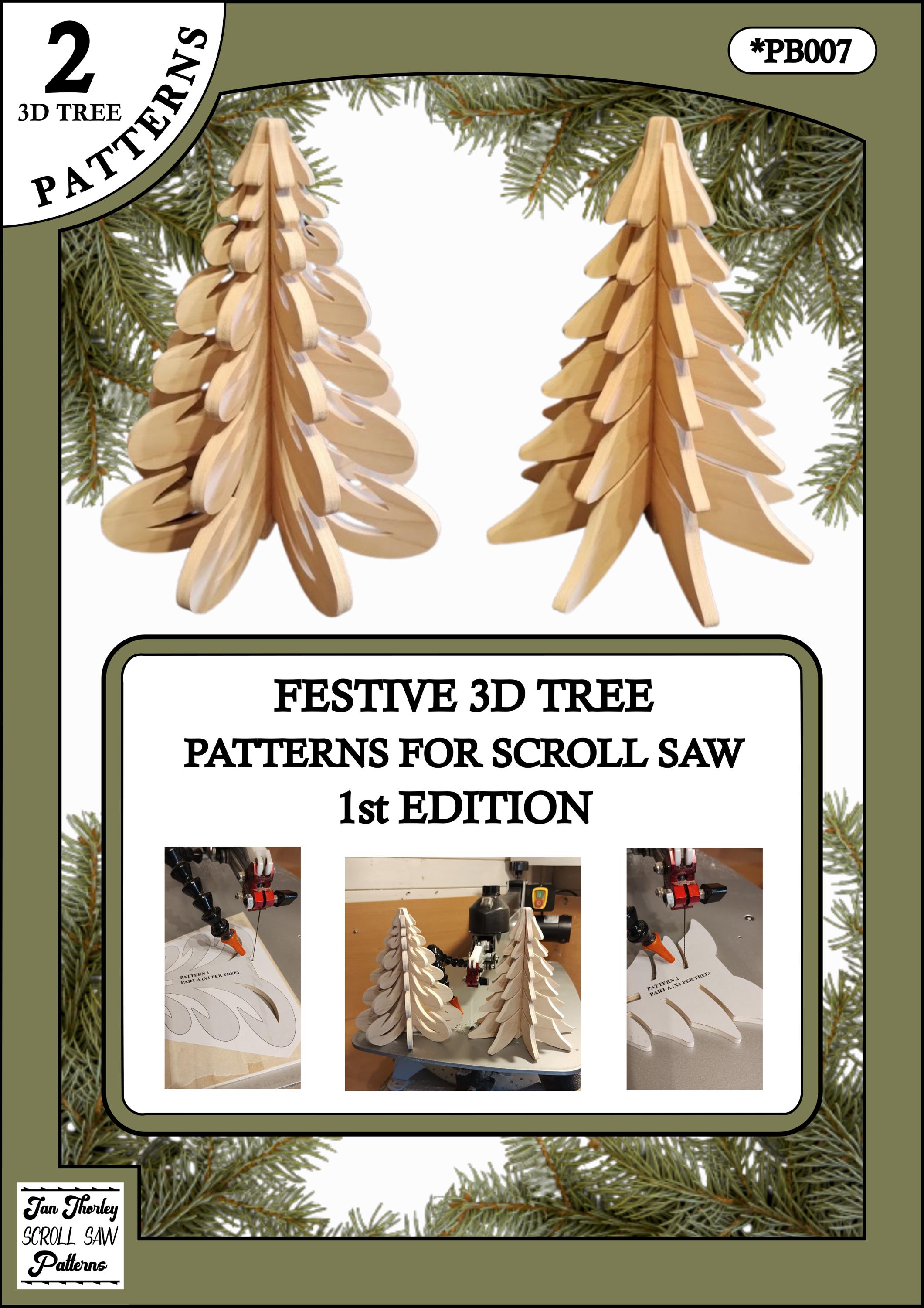PB007 2x 3D Tree Scroll Saw Patterns: Festive Christmas Ornaments (1st ...
