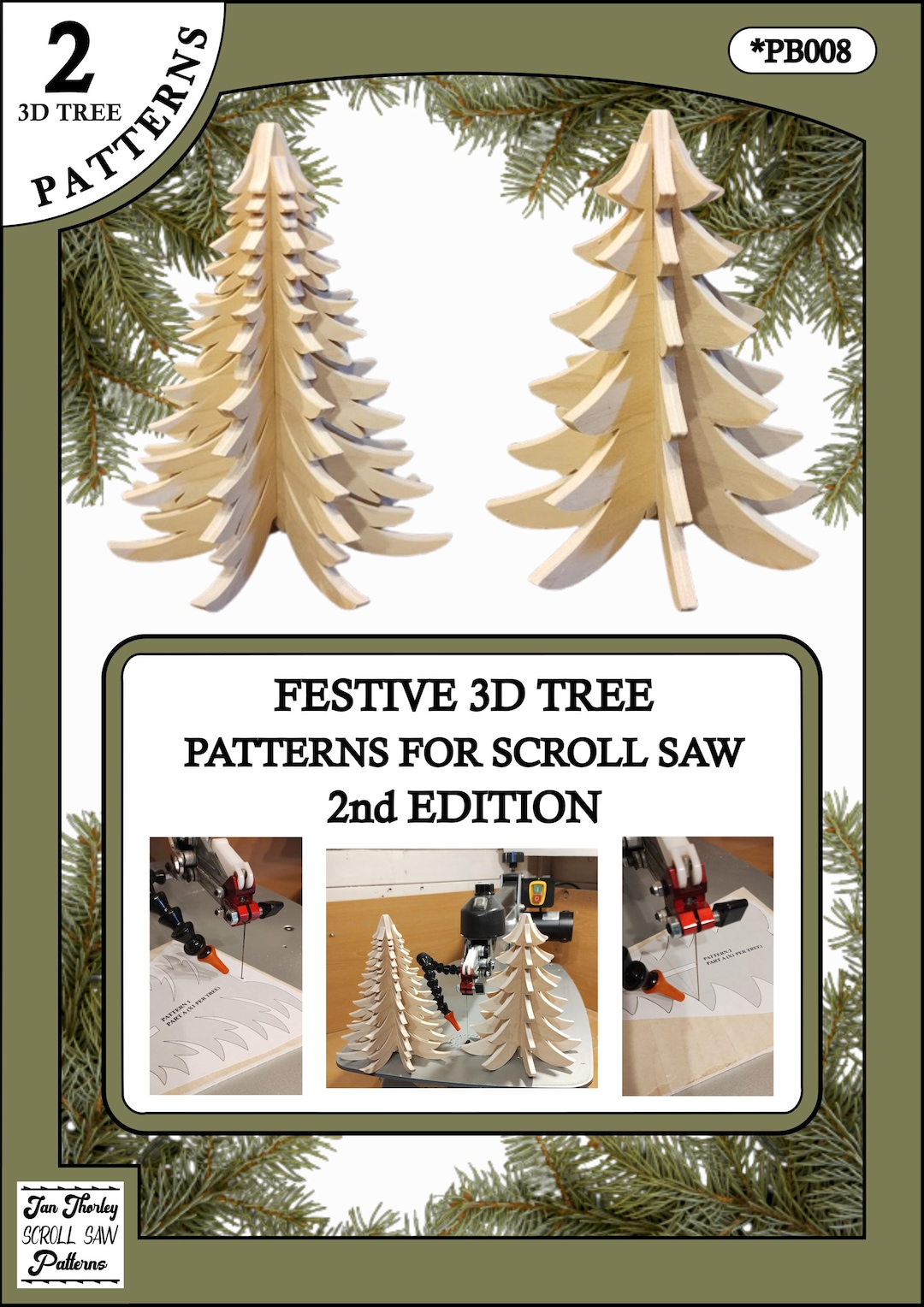 PB008 2x 3D Tree Scroll Saw Patterns: Festive Christmas Ornaments (2ND ...