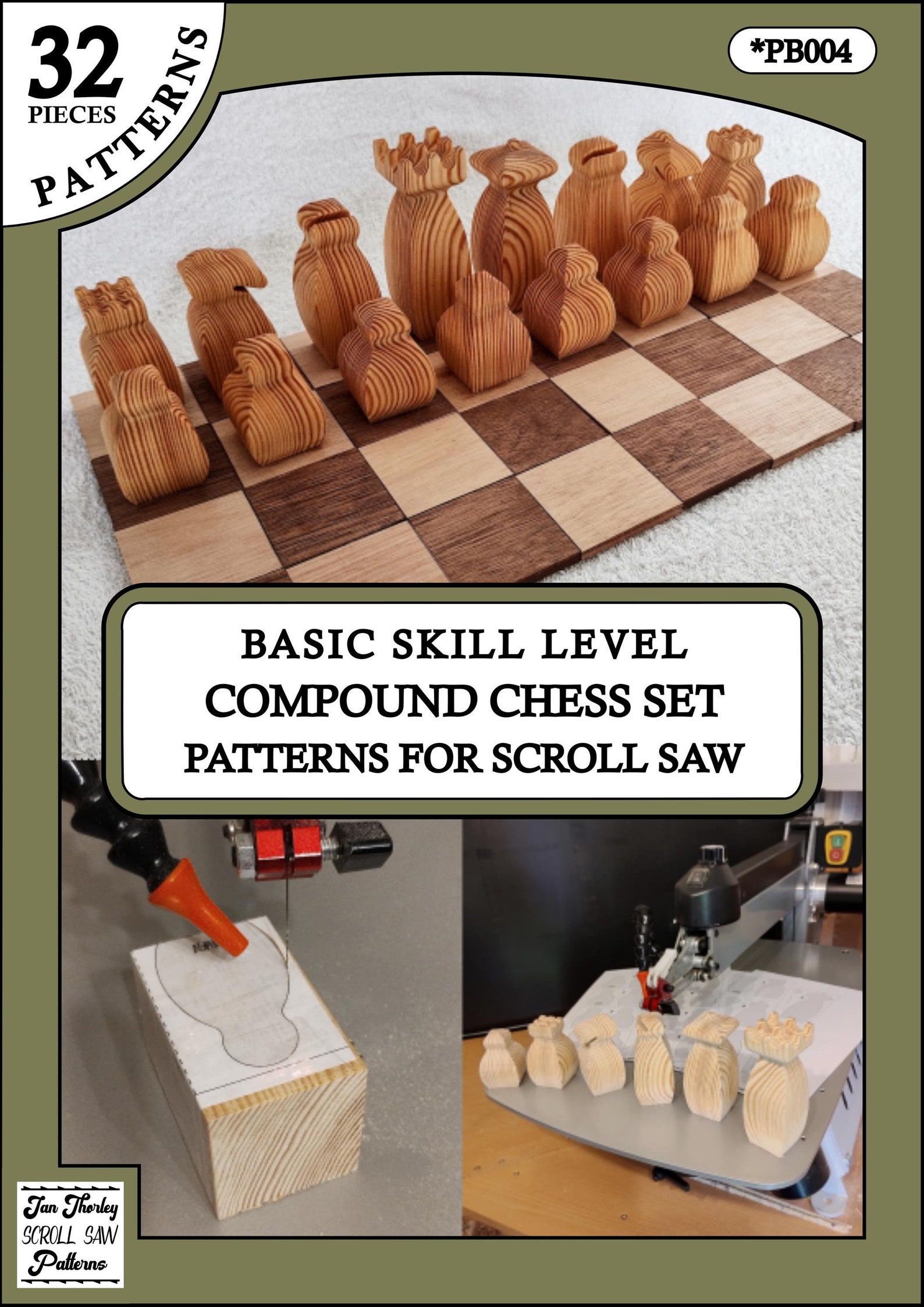 PB004 3D Chess Piece Scroll Saw Patterns: Compound Cut (PDF Pattern ...