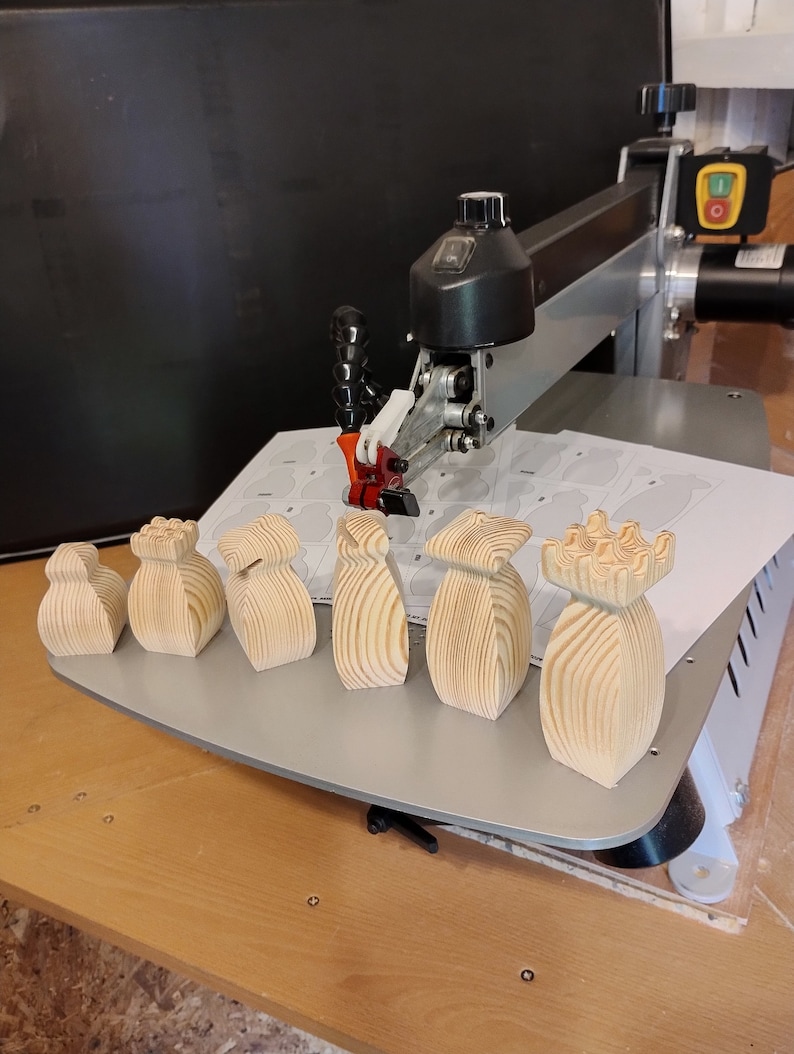 PB004 3D Chess Piece Scroll Saw Patterns: Compound Cut (PDF Pattern ...