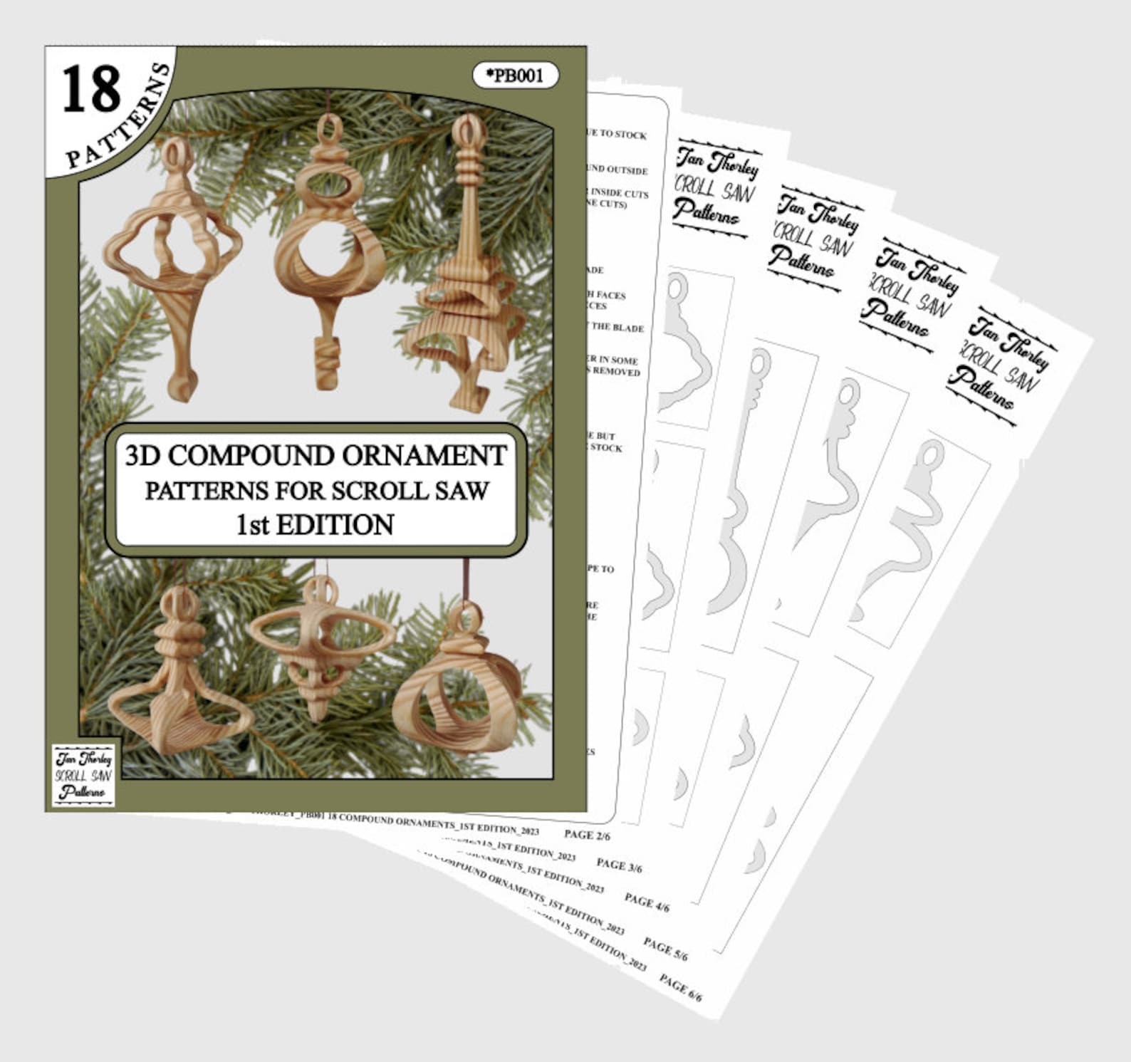 PB001 18 Compound Ornament Scroll Saw Patterns 1st Edition. Festive ...