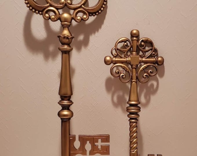 MCM Vintage Sexton Gold Cast Metal Skeleton Keys - Set of 2 - Etsy