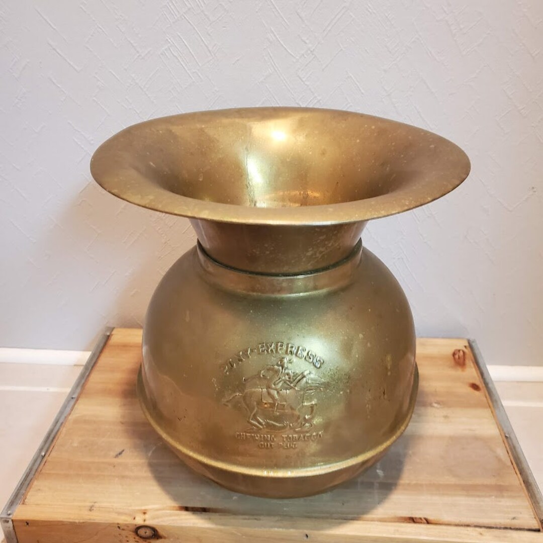 Vintage Pony Express Chewing Tobacco Brass Spittoon - Etsy