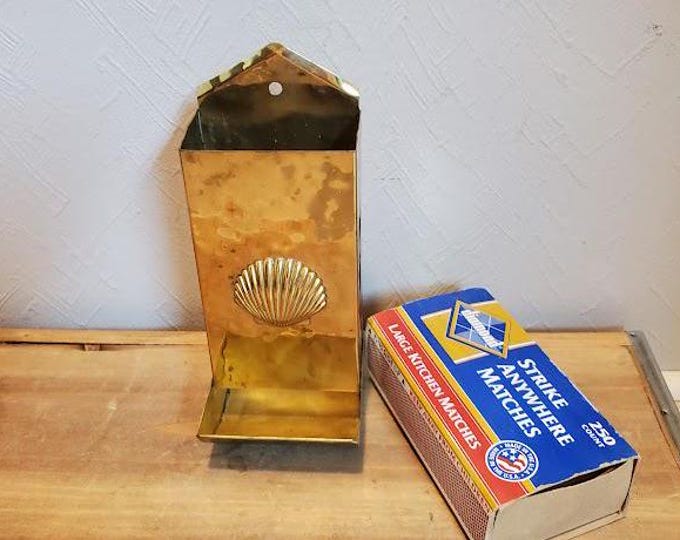 Vintage Fireplace Brass Matchbox Holder - Etsy