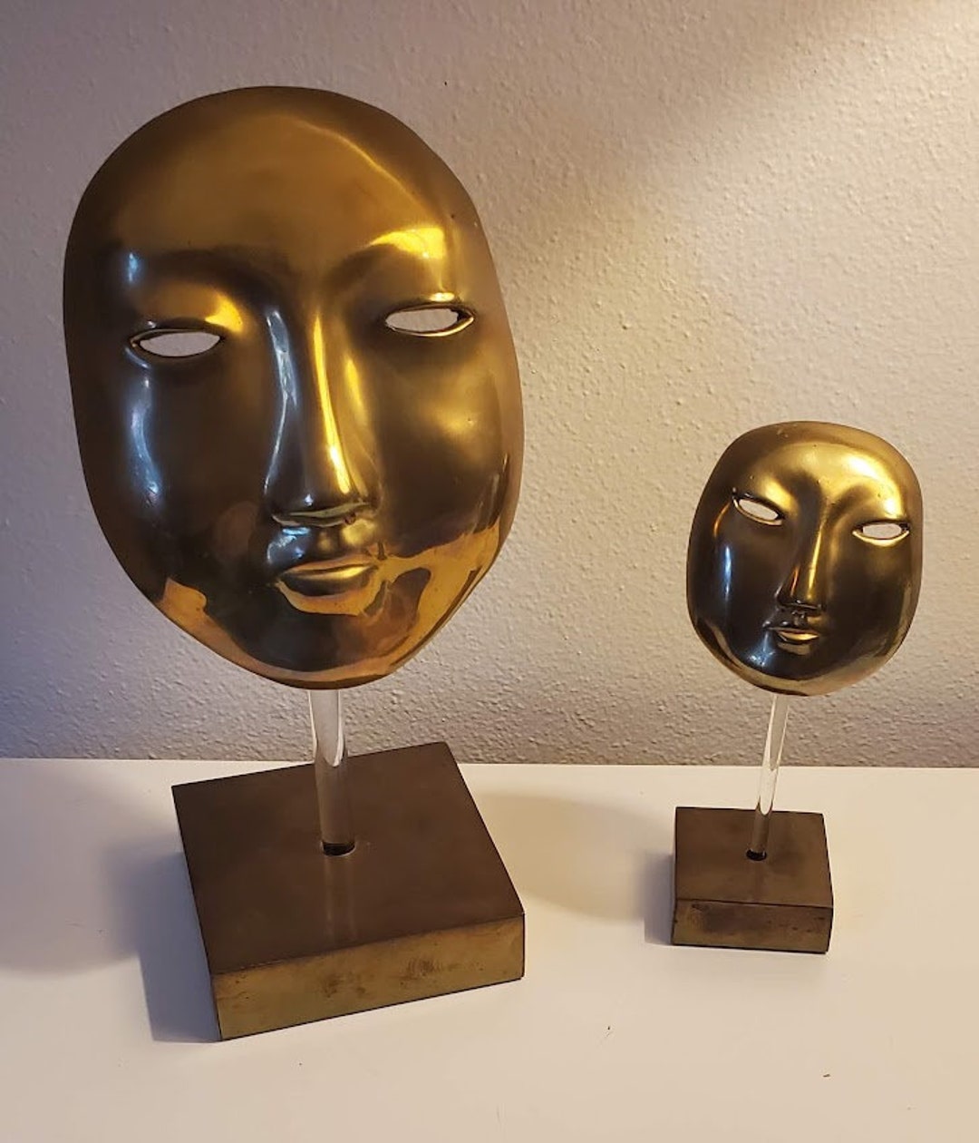 Unique Art Vintage Brass Oriental Face Masks Artwork - Etsy