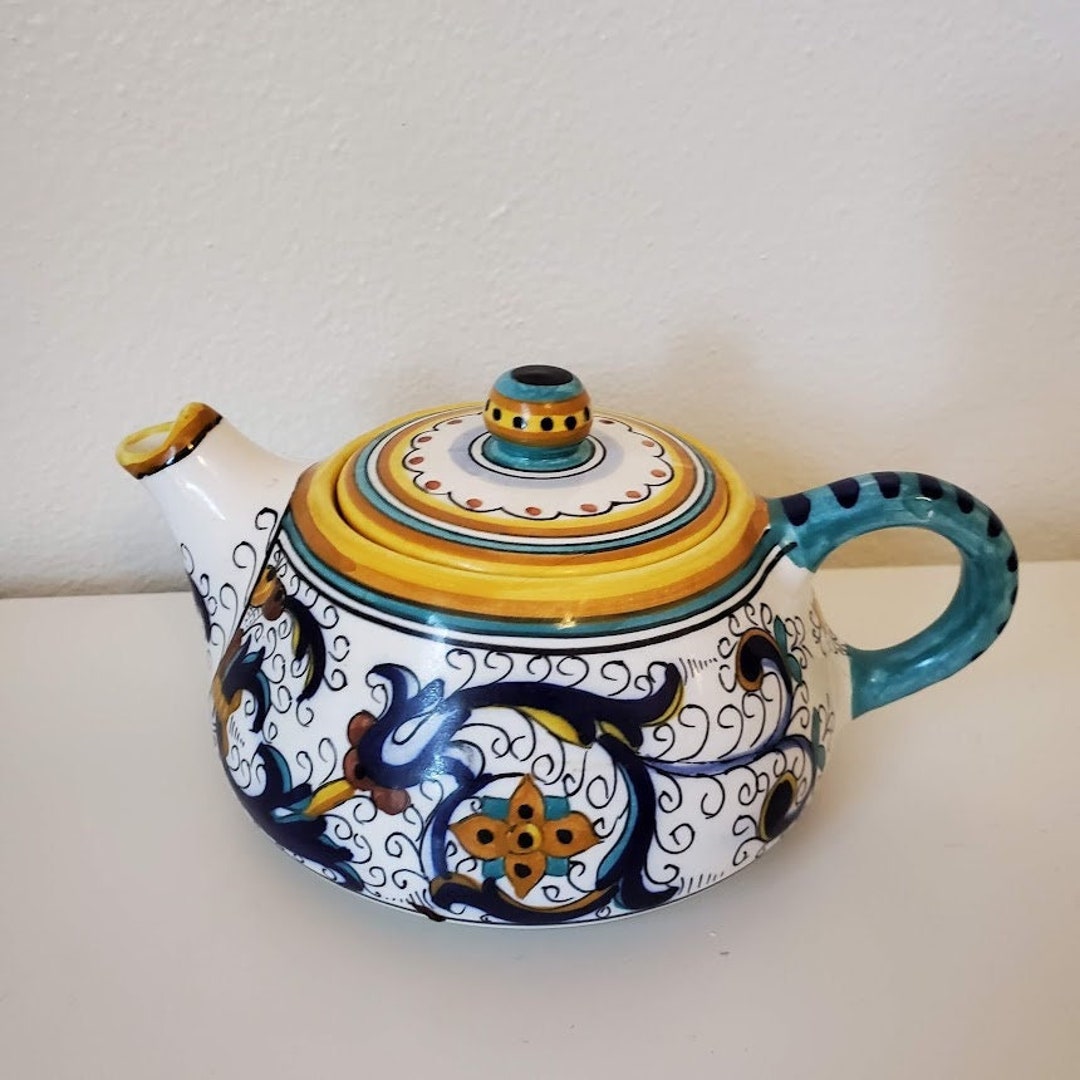Italian Deruta Teapot Made in Italy - Etsy
