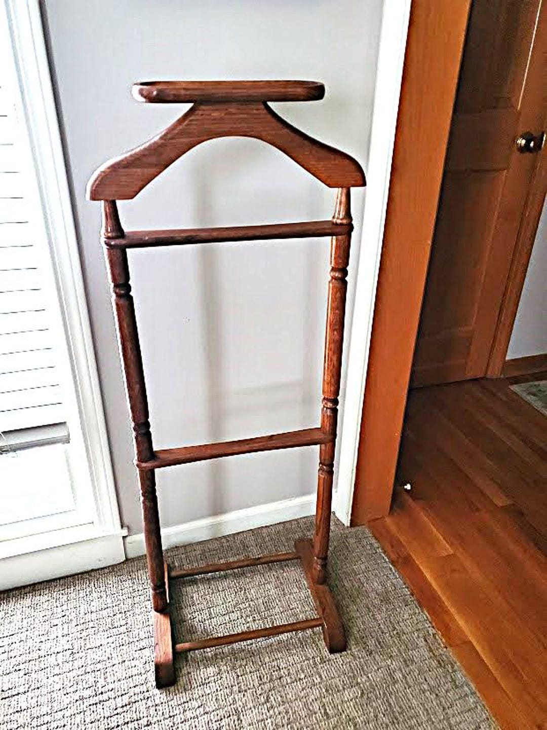 Vintage Oak Wood Valet Stand Butler Stand - Etsy