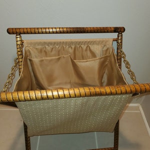 Vintage Large Knitting Bag Craft Caddy Bag With Chains - Etsy
