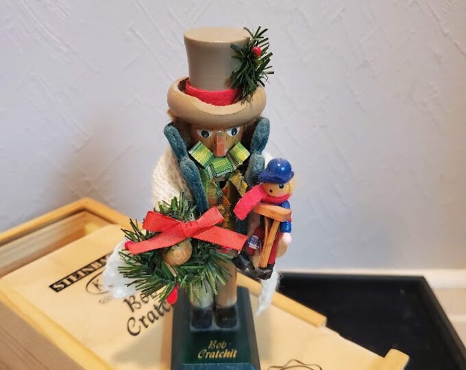 Steinbach Mini bob Cratchit and Tiny Tim Nutcracker - Etsy