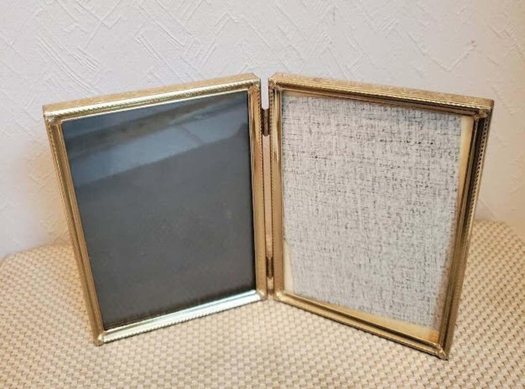 Vintage Double Folding Frame 5 X 7 Gold Tone Metal Picture Frames - Etsy