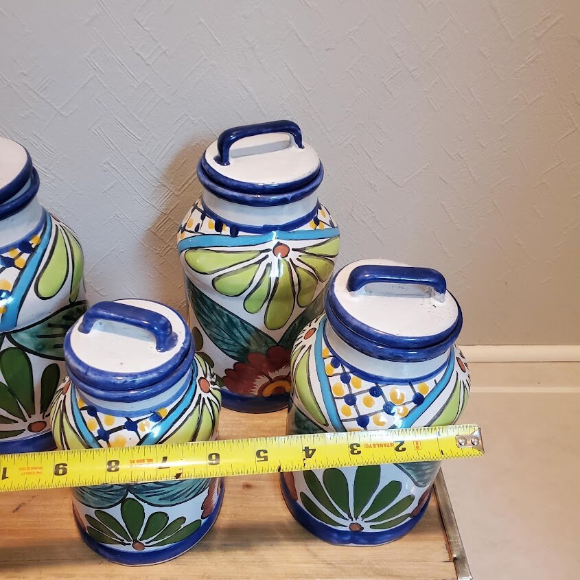 La Maleta Mexico Hand Painted Canister Set Set of 4 - Etsy