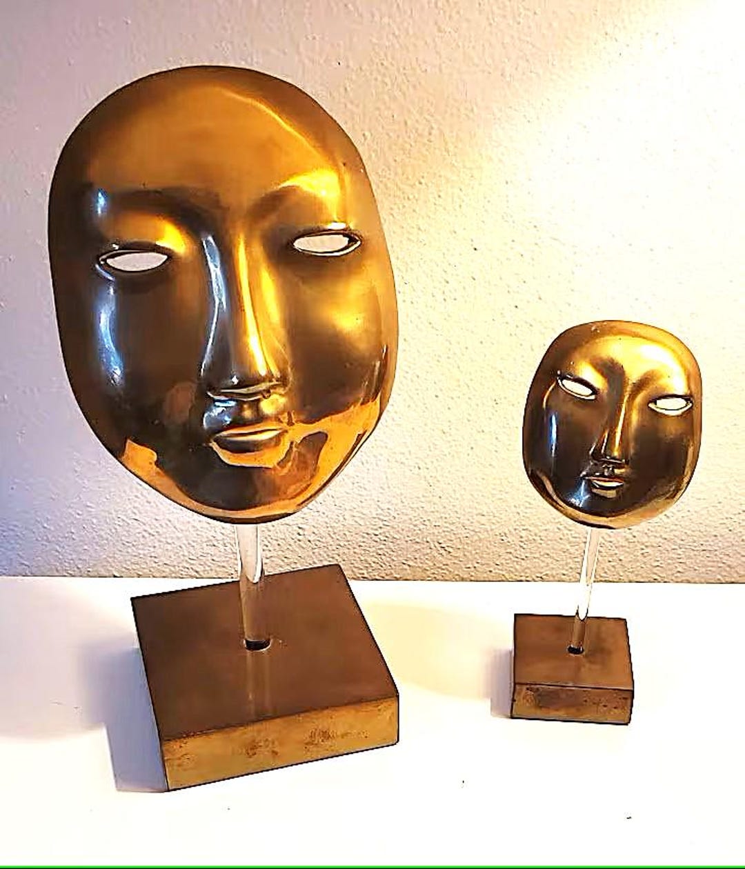 Unique Art - Vintage Brass Face Masks Artwork - Etsy