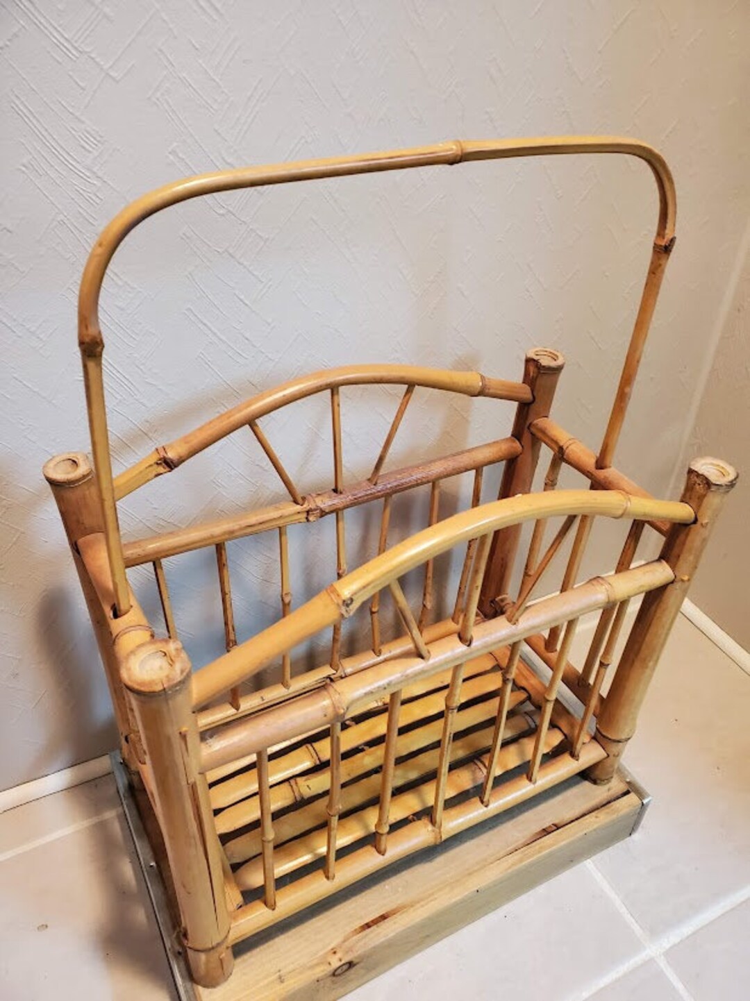 Vintage Bamboo MCM Magazine Rack Laptop Stand - Etsy