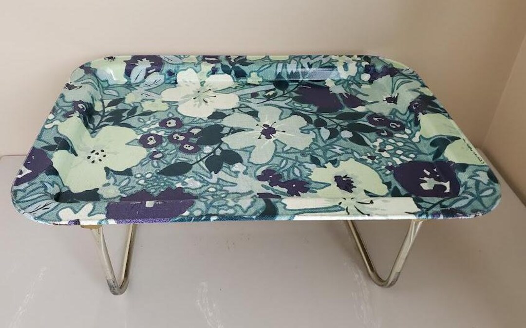 Rare- Vintage Everfast Fabric TV Folding Lap Tray Serving Tray Metal ...
