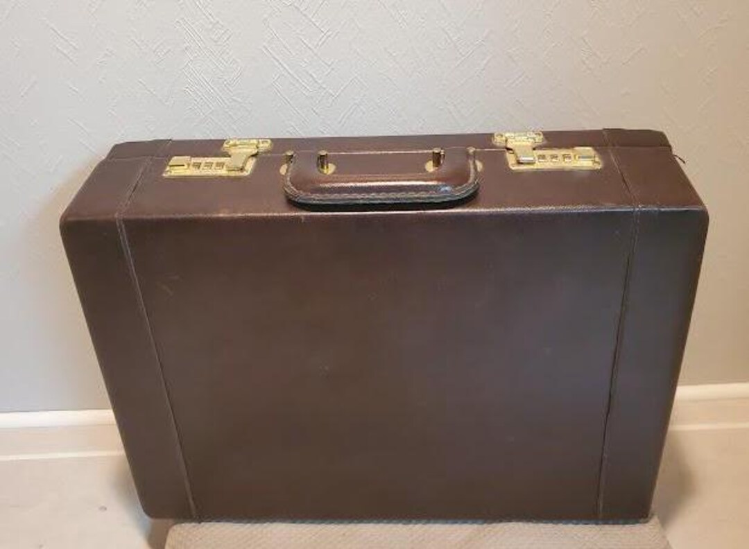 Vintage Brown Leather Briefcase Attache Case With Combination Locks - Etsy